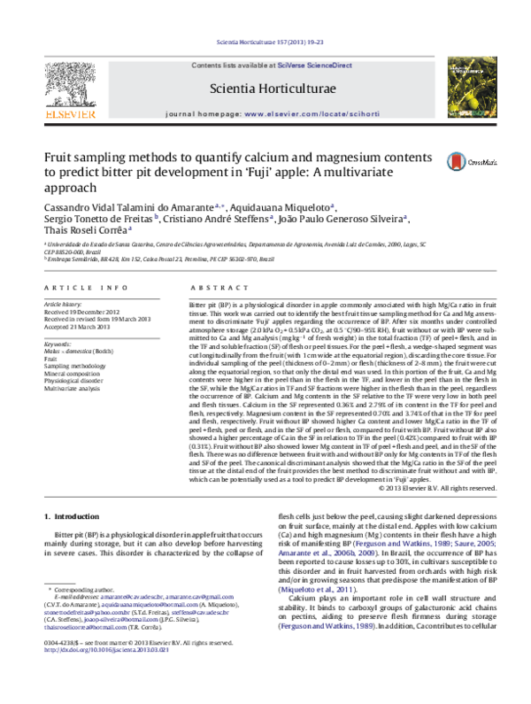 (PDF) Fruit sampling methods to quantify calcium and magnesium contents ...