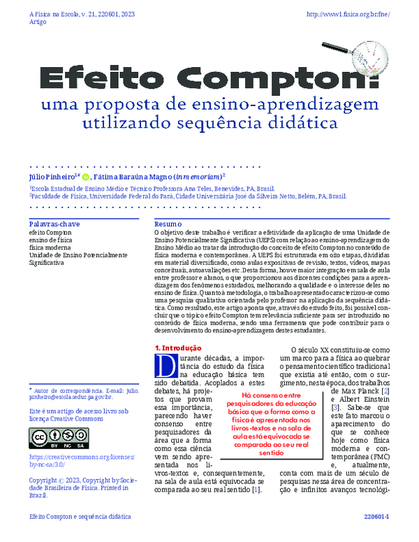 (PDF) Efeito Compton: uma proposta de ensino aprendizagem utilizando ...