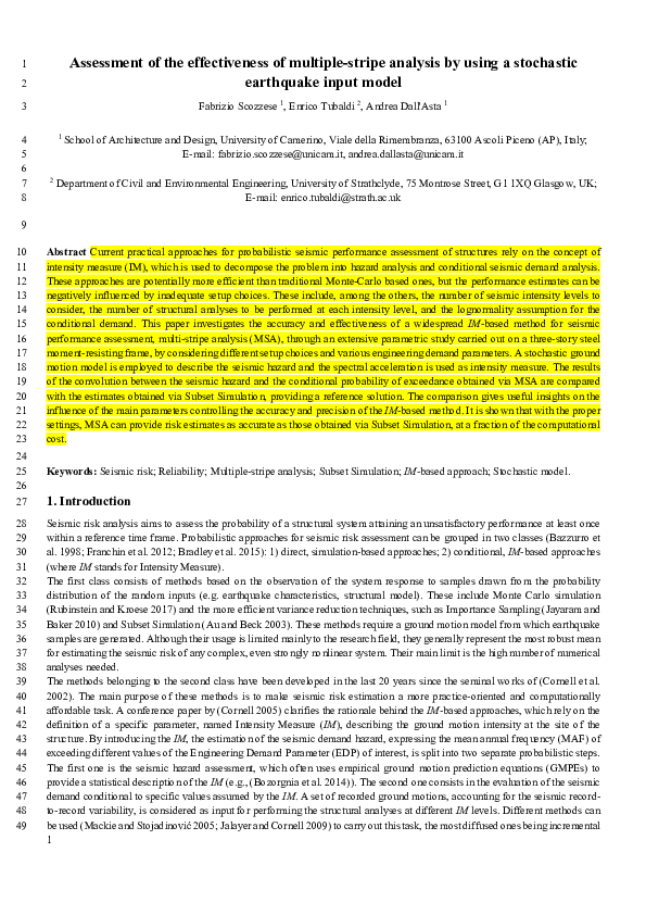 (PDF) Assessment of the effectiveness of Multiple-Stripe Analysis by ...