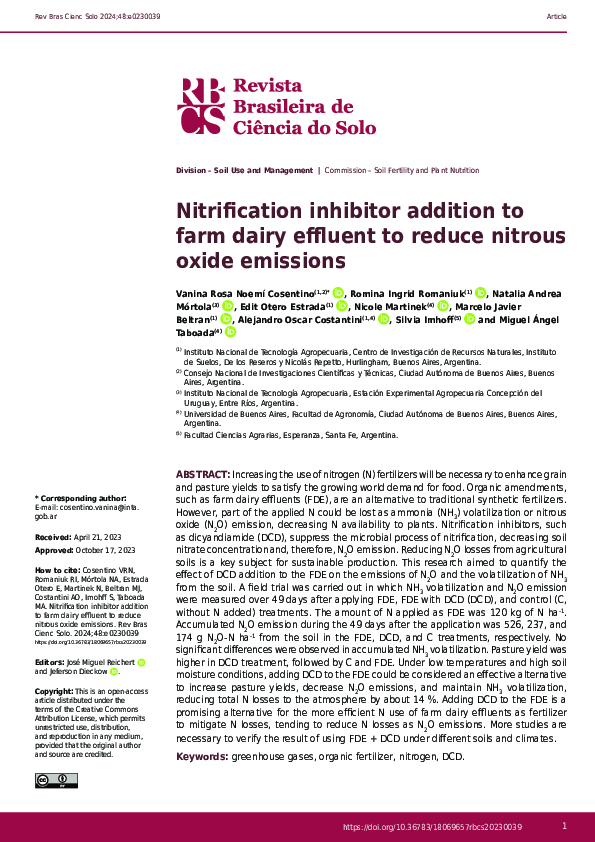 (PDF) Nitrification inhibitor addition to farm dairy effluent to reduce ...