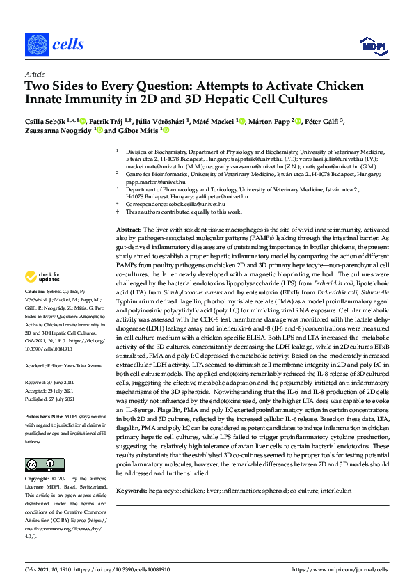 (PDF) Two Sides to Every Question: Attempts to Activate Chicken Innate ...