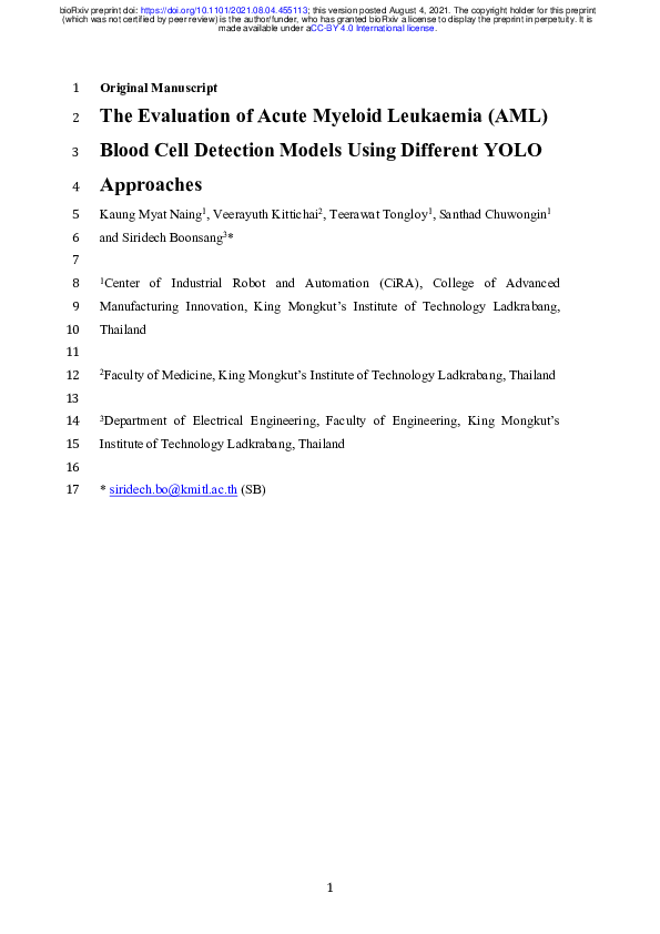 (PDF) The Evaluation of Acute Myeloid Leukaemia (AML) Blood Cell ...