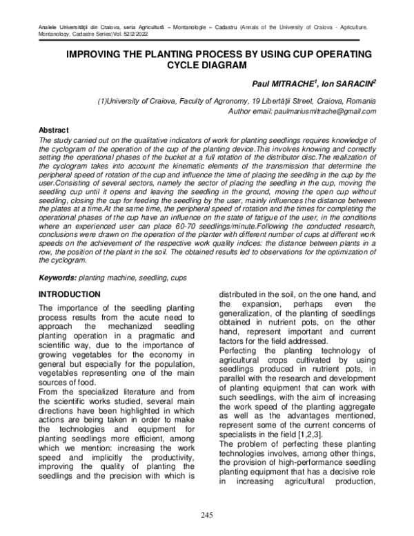 (PDF) Improving the Planting Process by Using Cup Operating Cycle Diagram
