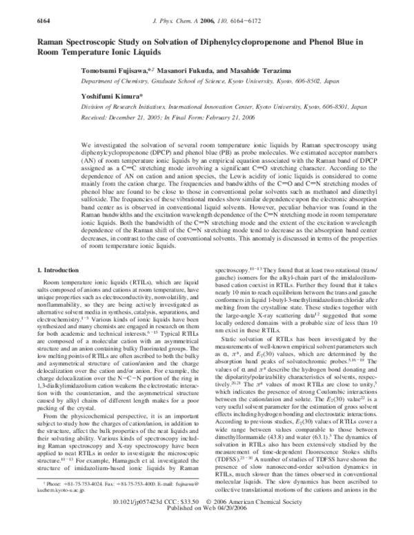 (PDF) Raman Spectroscopic Study on Solvation of Diphenylcyclopropenone ...
