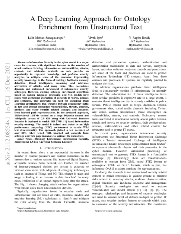 (PDF) A Deep Learning Approach for Ontology Enrichment from Unstructured Text