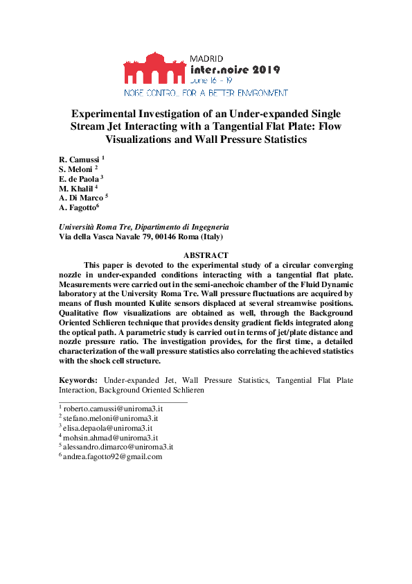 (PDF) Experimental investigation of an under-expanded single stream jet ...