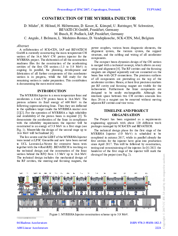 (PDF) Myrrha accelerator driven system programme: recent progress and perspectives
