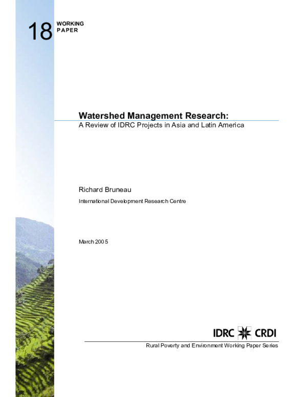 (PDF) 18 Watershed Management Research : A Review of IDRC Projects in ...