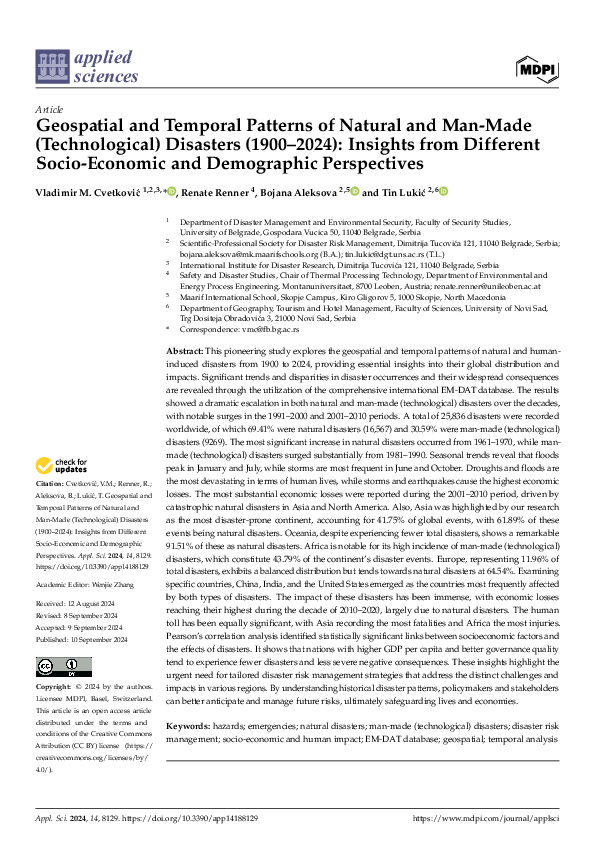 (PDF) Geospatial and Temporal Patterns of Natural and Man-Made ...