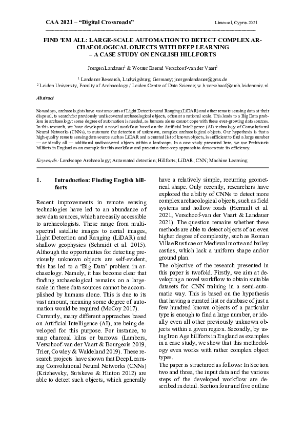 (PDF) Find'em all: Large-Scale Automation to Detect Complex Archaeological Objects With Deep ...