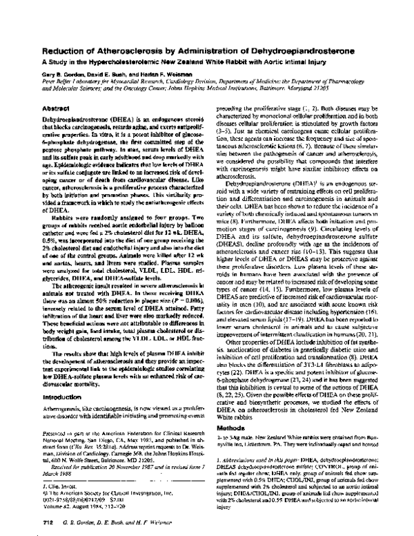 (PDF) A Study in the Hypercholesterolemic New Zealand White Rabbit with ...