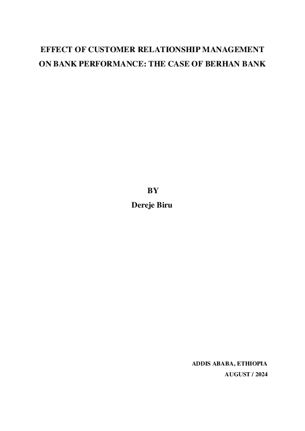(PDF) EFFECT OF CUSTOMER RELATIONSHIP MANAGEMENT ON BANK PERFORMANCE ...