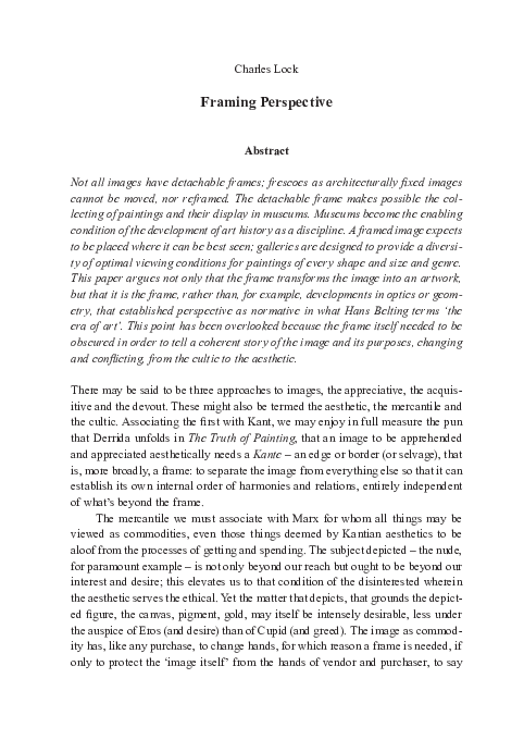(PDF) Framing Perspective