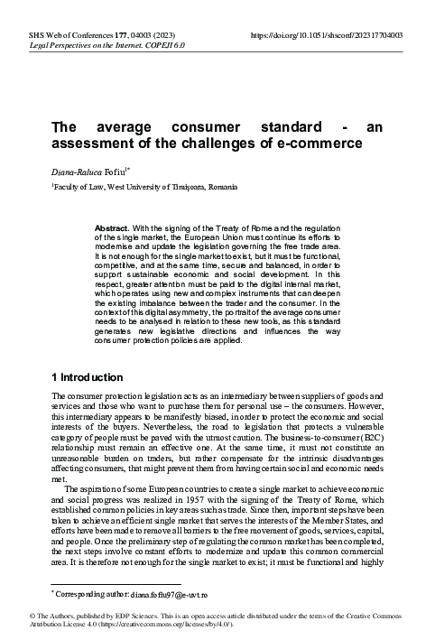(PDF) The average consumer standard - an assessment of the challenges ...