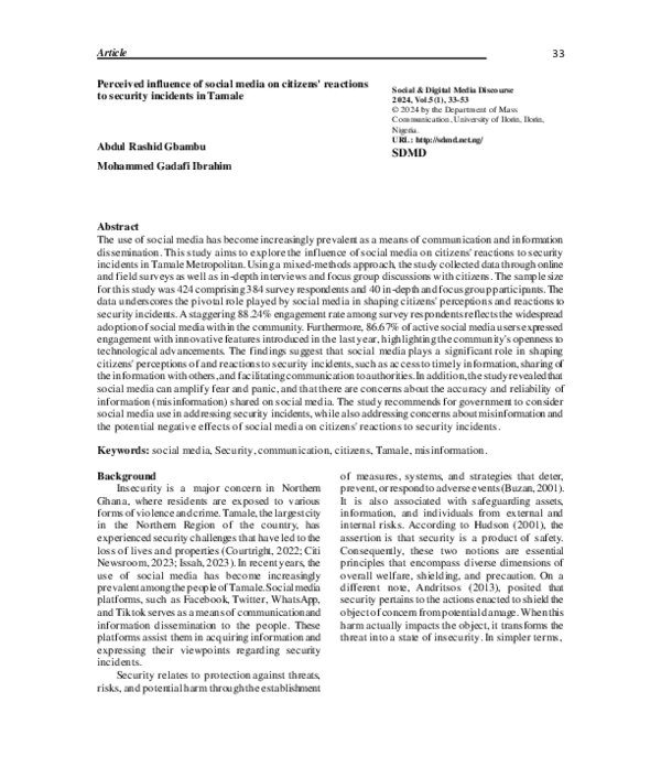 (PDF) Perceived influence of social media on citizens' reactions to ...
