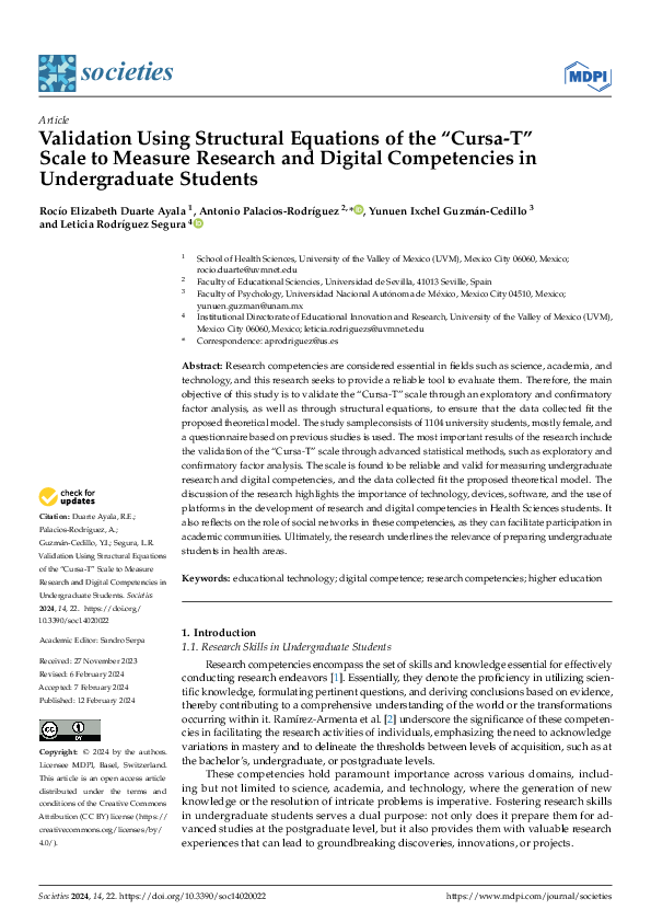 (PDF) Validation Using Structural Equations of the “Cursa-T” Scale to Measure Research and ...