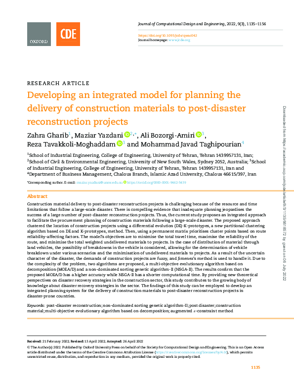 (PDF) Developing an integrated model for planning the delivery of ...