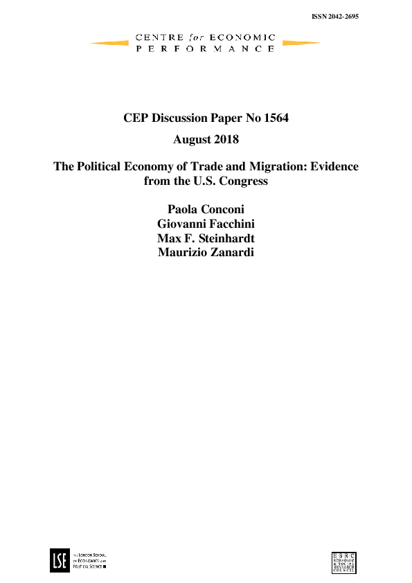 (PDF) The political economy of trade and migration: Evidence from the U ...