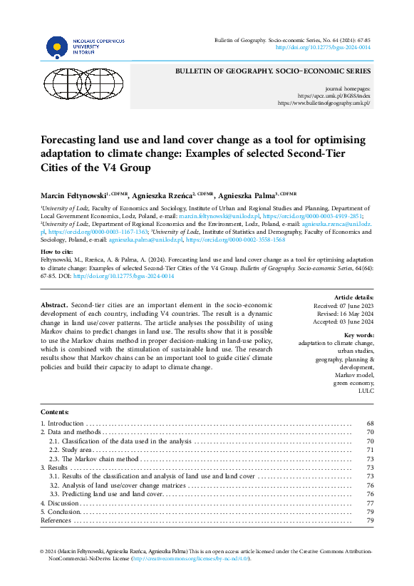 (PDF) Forecasting land use and land cover change as a tool for ...