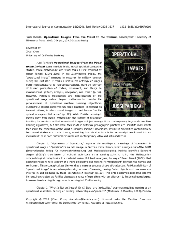 (PDF) Jussi Parikka's Operational Images: From the Visual to the Invisual