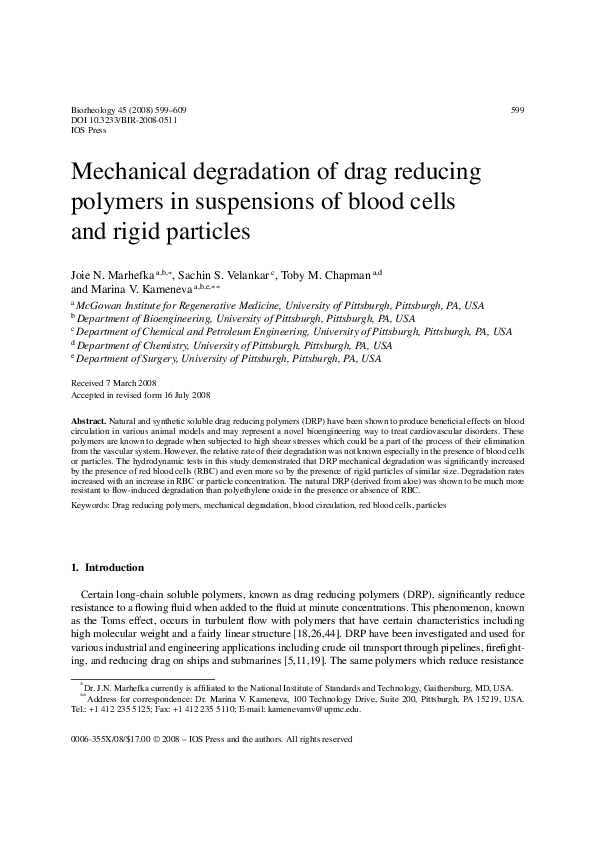 (PDF) Mechanical degradation of drag reducing polymers in suspensions ...