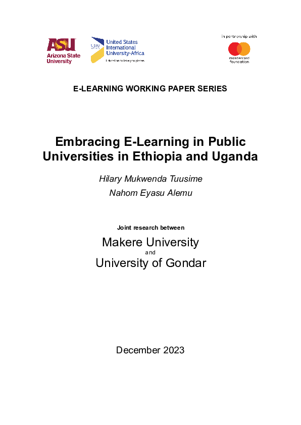(PDF) Embracing E-Learning in Public Universities in Ethiopia and Uganda