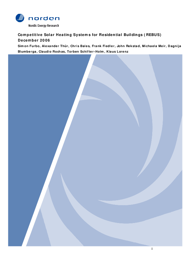 (PDF) Competitive Solar Heating Systems for Residential Buildings (REBUS)
