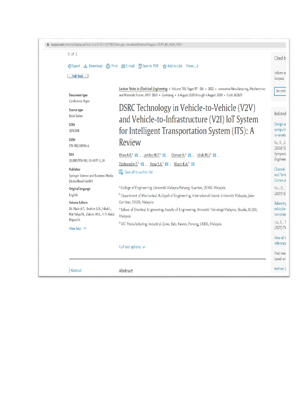 (PDF) DSRC Technology in Vehicle-to-Vehicle (V2V) and Vehicle-to-Infrastructure (V2I) IoT System ...