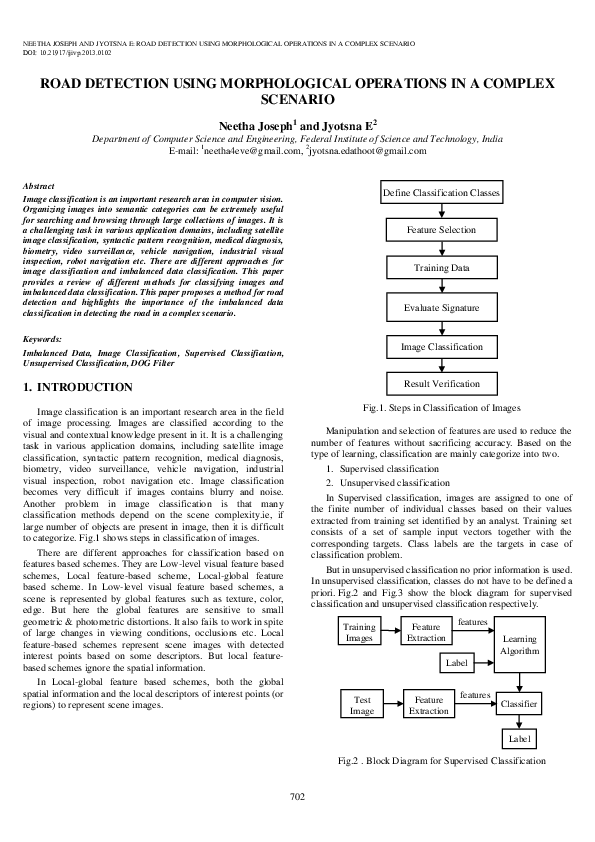 (PDF) Road Detection Using Morphological Operations in a Complex Scenario