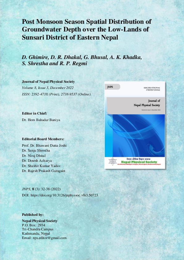 (PDF) Post Monsoon Season Spatial Distribution of Groundwater Depth ...