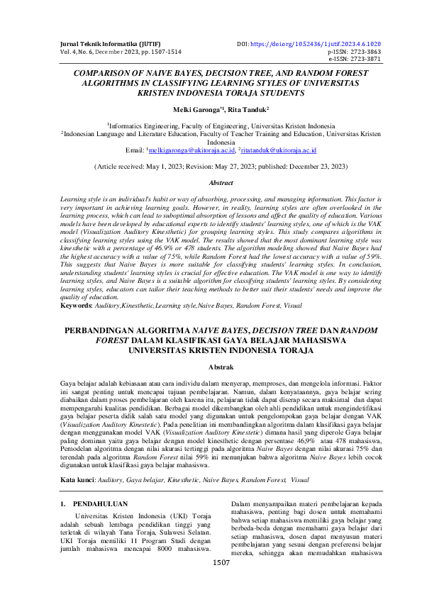 Pdf Comparison Of Naive Bayes Decision Tree And Random Forest Algorithms In Classifying