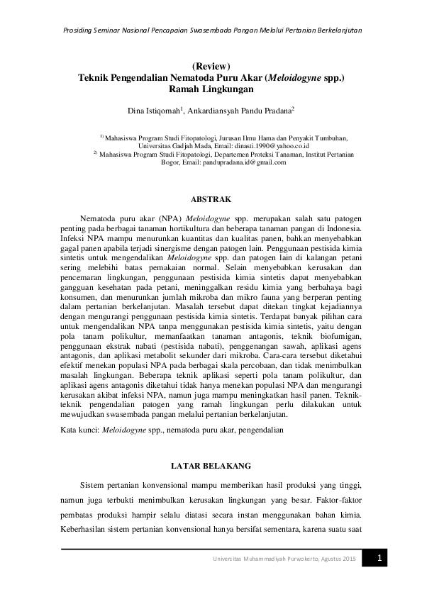 (PDF) Review: teknik pengendalian nematoda puru akar (Meloidogyne spp ...
