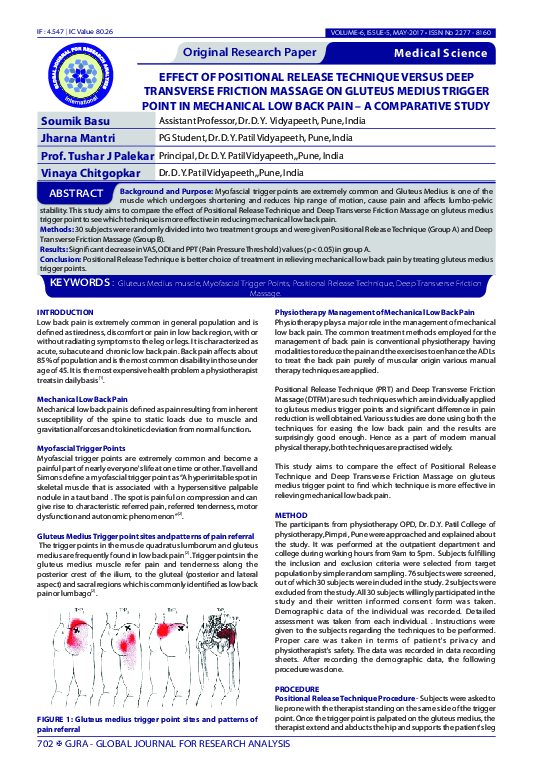 (PDF) Effect of Positional Release Technique Versus Deep Transverse ...
