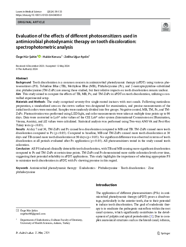 (PDF) Evaluation of the effects of different photosensitizers used in ...