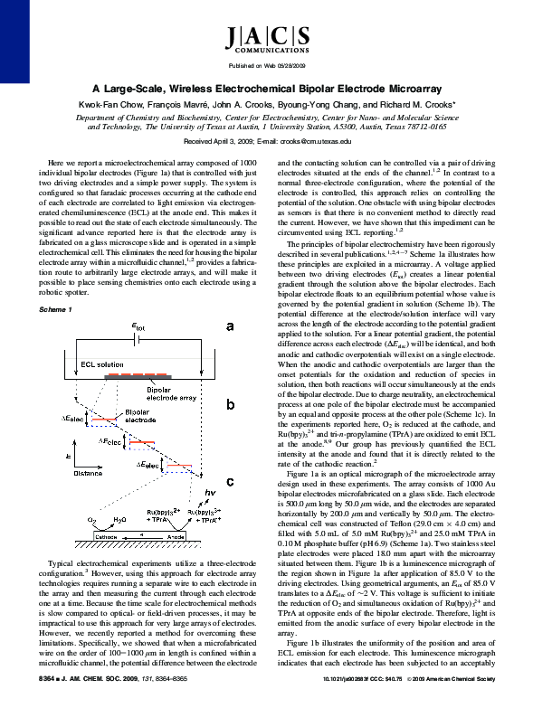 (PDF) A Large-Scale, Wireless Electrochemical Bipolar Electrode Microarray