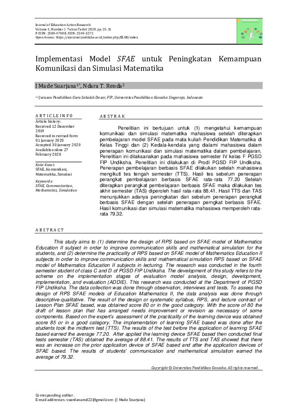 (PDF) Implementasi Model Sfae Untuk Peningkatan Kemampuan Komunikasi ...