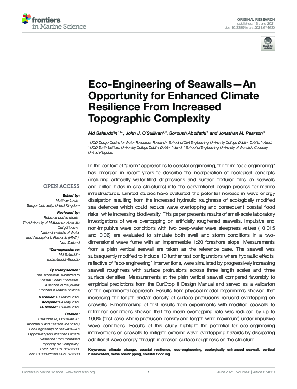 (PDF) Eco-Engineering of Seawalls—An Opportunity for Enhanced Climate ...