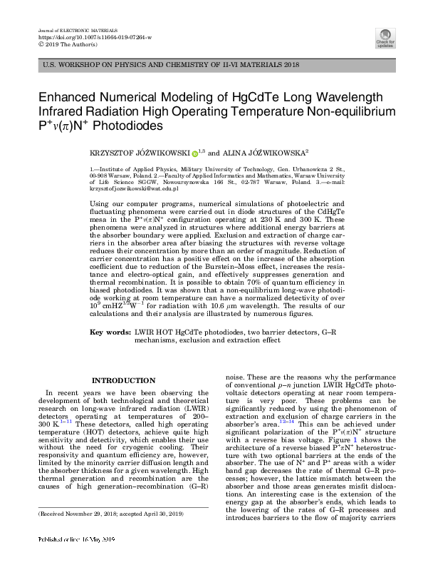 (PDF) Enhanced Numerical Modeling of HgCdTe Long Wavelength Infrared ...