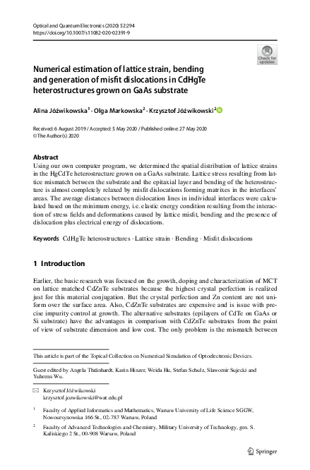 (PDF) Numerical estimation of lattice strain, bending and generation of misfit dislocations in ...