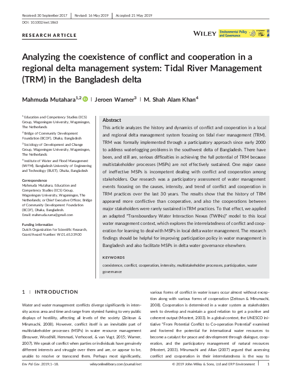 (PDF) Analyzing the coexistence of conflict and cooperation in a ...