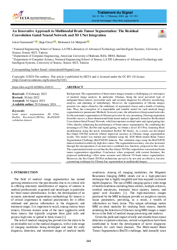 (PDF) An Innovative Approach to Multimodal Brain Tumor Segmentation ...