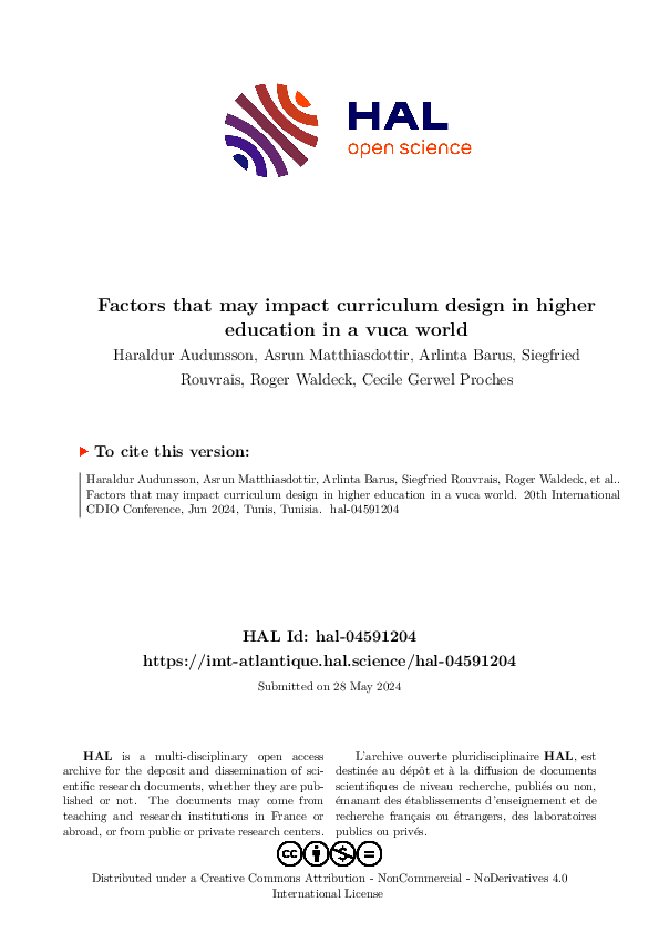 (PDF) Factors that may impact curriculum design in higher education in ...