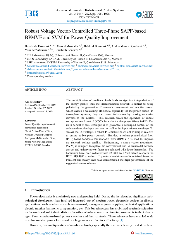 (PDF) Robust Voltage Vector-Controlled Three-Phase SAPF-based BPMVF and SVM for Power Quality ...