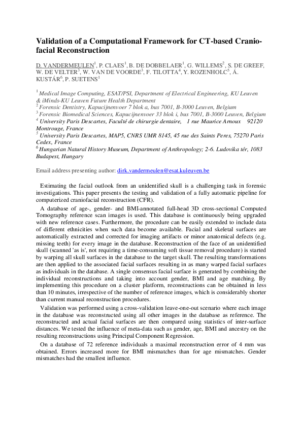 (PDF) Validation of a computational framework for CT-based cranio ...