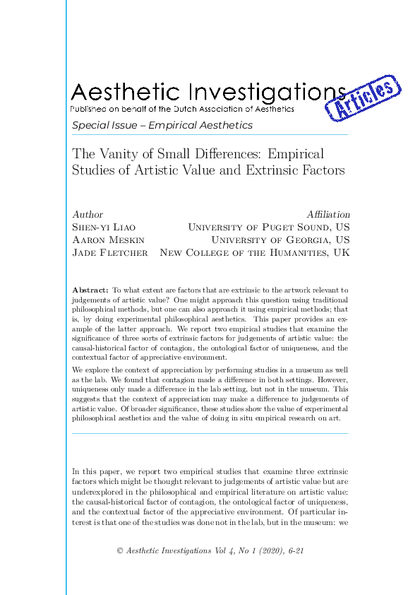 (PDF) The Vanity of Small Differences