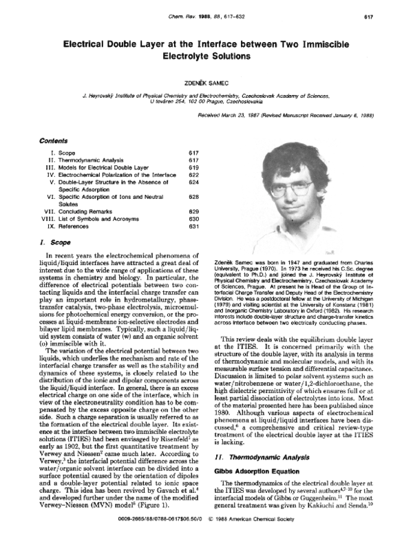 (PDF) Electrical double layer at the interface between two immiscible ...