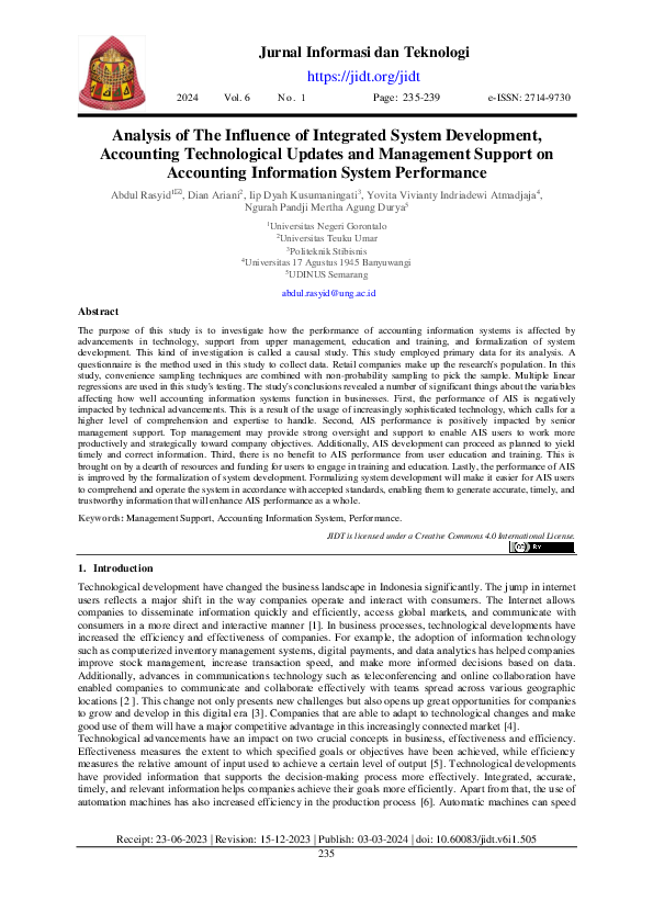 (PDF) Analysis of The Influence of Integrated System Development ...