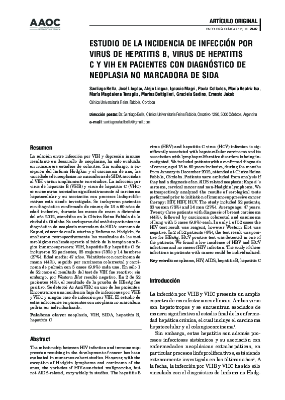 (PDF) Estudio de la incidencia de infección por virus de hepatitis B ...