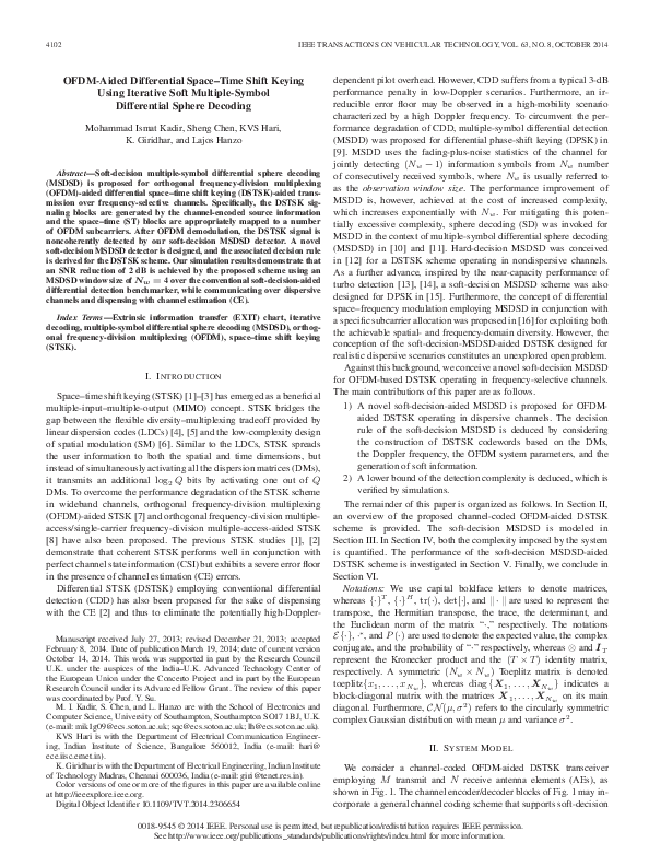 (PDF) OFDM-Aided Differential Space–Time Shift Keying Using Iterative ... (PDF) OFDM-Aided Differential Space–Time Shift Keying Using Iterative ...