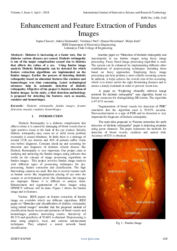 (PDF) Enhancement and Feature Extraction of Fundus Images | Vaishnavi Patil - Academia.edu